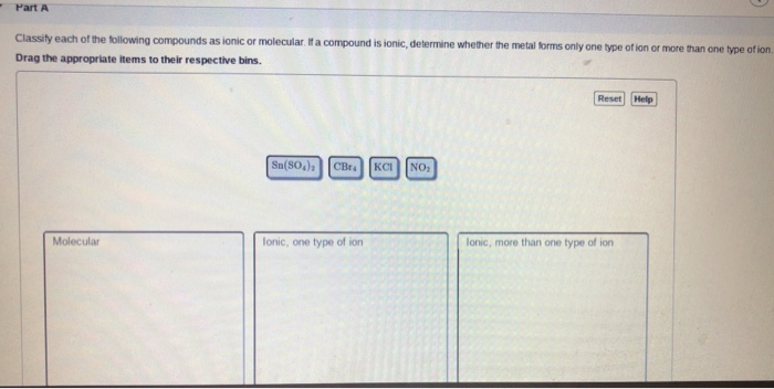 Solved Part A Classify Each Of The Following Compounds As