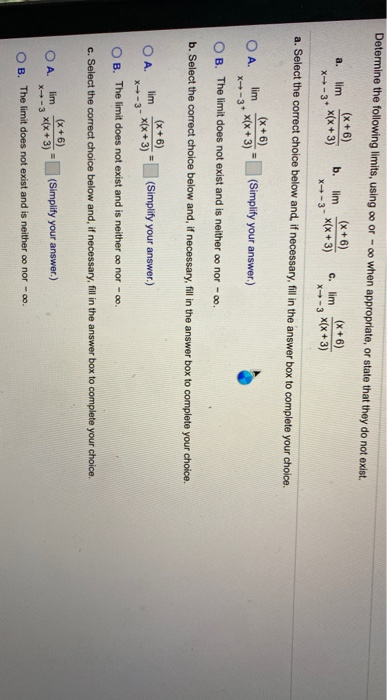 Solved Determine the following limits, using oor - when | Chegg.com