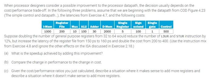Solved When processor designers consider a possible | Chegg.com
