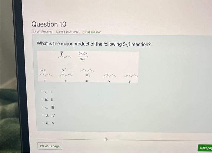 Solved What is the major product of the following SN1 | Chegg.com