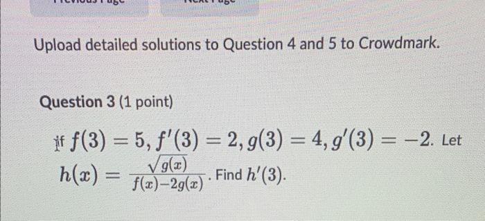 Solved Upload detailed solutions to Question 4 and 5 to | Chegg.com