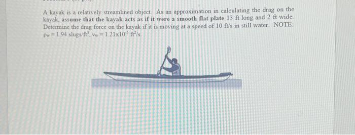 Solved A kayak is a relatively streamlined object As an | Chegg.com