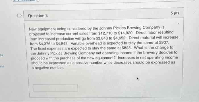Solved New equipment being considered by the Johnny Pickles | Chegg.com