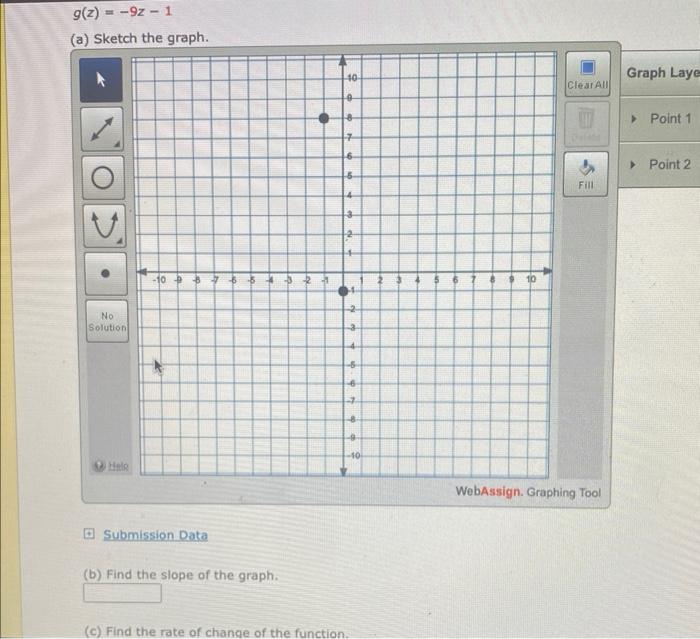 Solved a linear function g(z) =-9z-1 is given a. sketch the | Chegg.com
