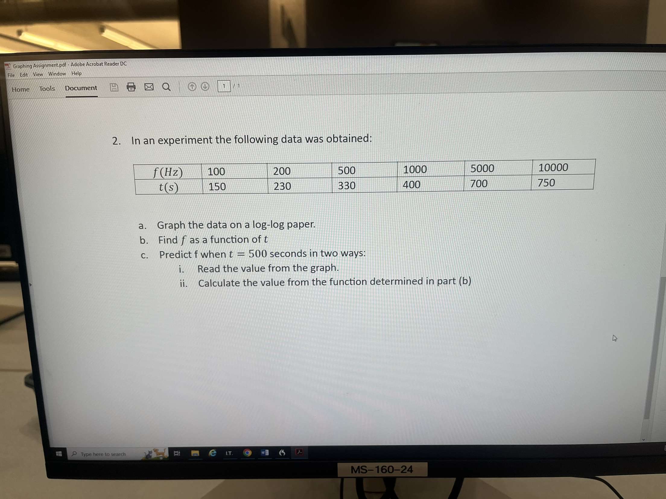Solved Graphing Assignment.pdf - ﻿Adobe Acrobat Reader | Chegg.com