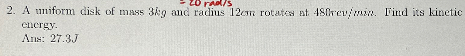 Solved A uniform disk of mass 3kg ﻿and radius 12cm ﻿rotates | Chegg.com