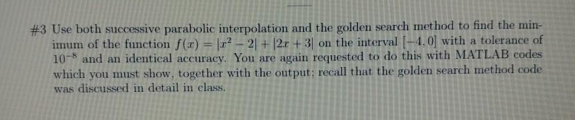 Solved parabolic interpolation. The function can be | Chegg.com