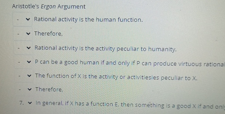 Solved Aristotle's Ergon ArgumentRational activity is the | Chegg.com