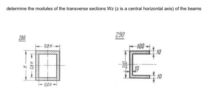 Solved determine the modules of the transverse sections Wz | Chegg.com