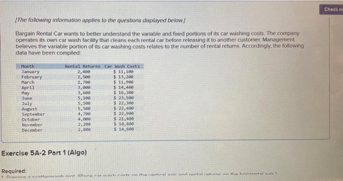 Required: 1. Prepare a scattergraph plot. (Place car | Chegg.com Required: 1. Prepare a scattergraph plot. (Place car | Chegg.com