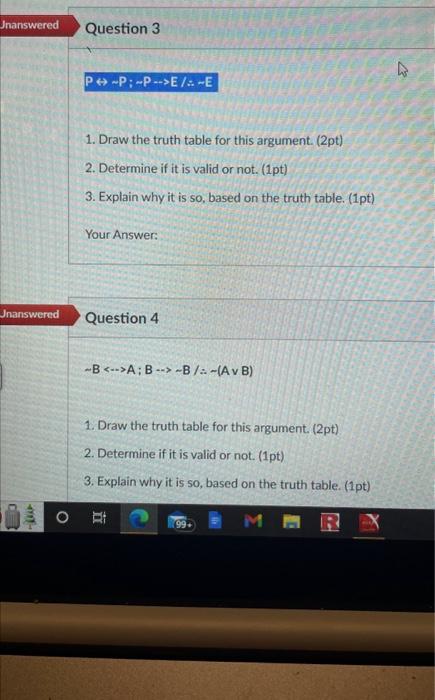Solved 1. Draw the truth table for this argument. (2pt) 2. | Chegg.com
