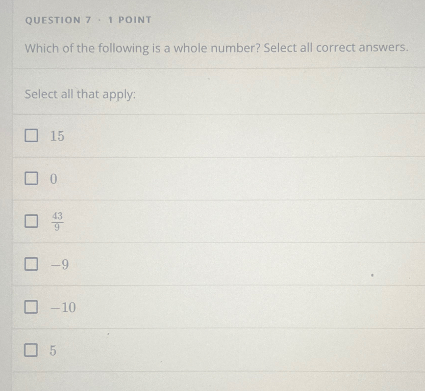 Solved QUESTION 7 - 1 ﻿POINTWhich of the following is a | Chegg.com