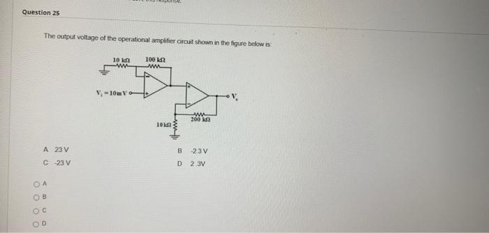 Solved The output voltage of the operational amplifier | Chegg.com