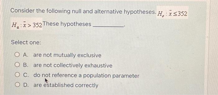 Solved Consider the following null and alternative | Chegg.com