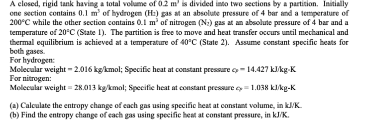 Solved A closed, rigid tank having a total volume of 0.2m3 | Chegg.com