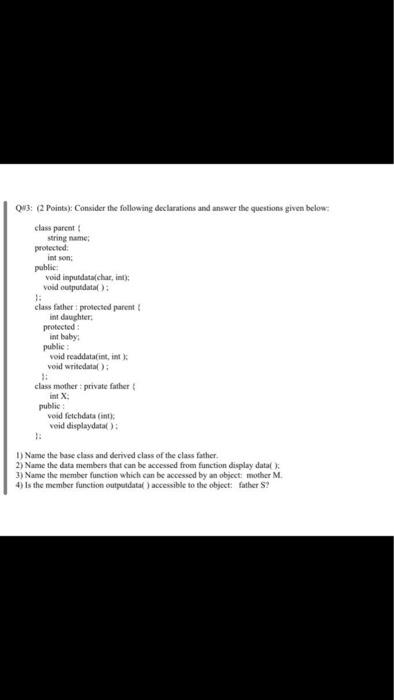 Solved Q03: (2 Points): Consider the following declarations | Chegg.com