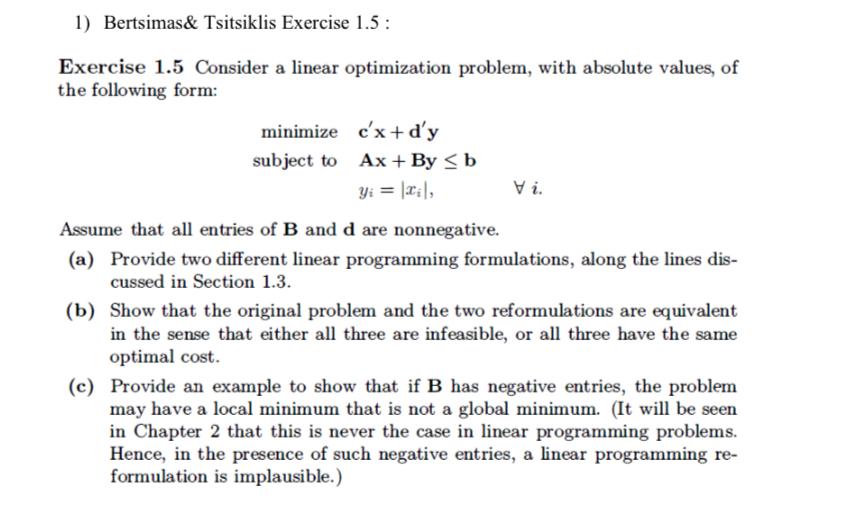 Solved Bertsimas& Tsitsiklis Exercise 1.5 ﻿:Exercise 1.5 | Chegg.com