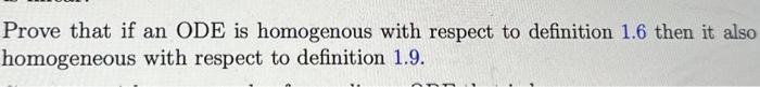 Solved Definition 1.6. Consider and ODE of order n as | Chegg.com