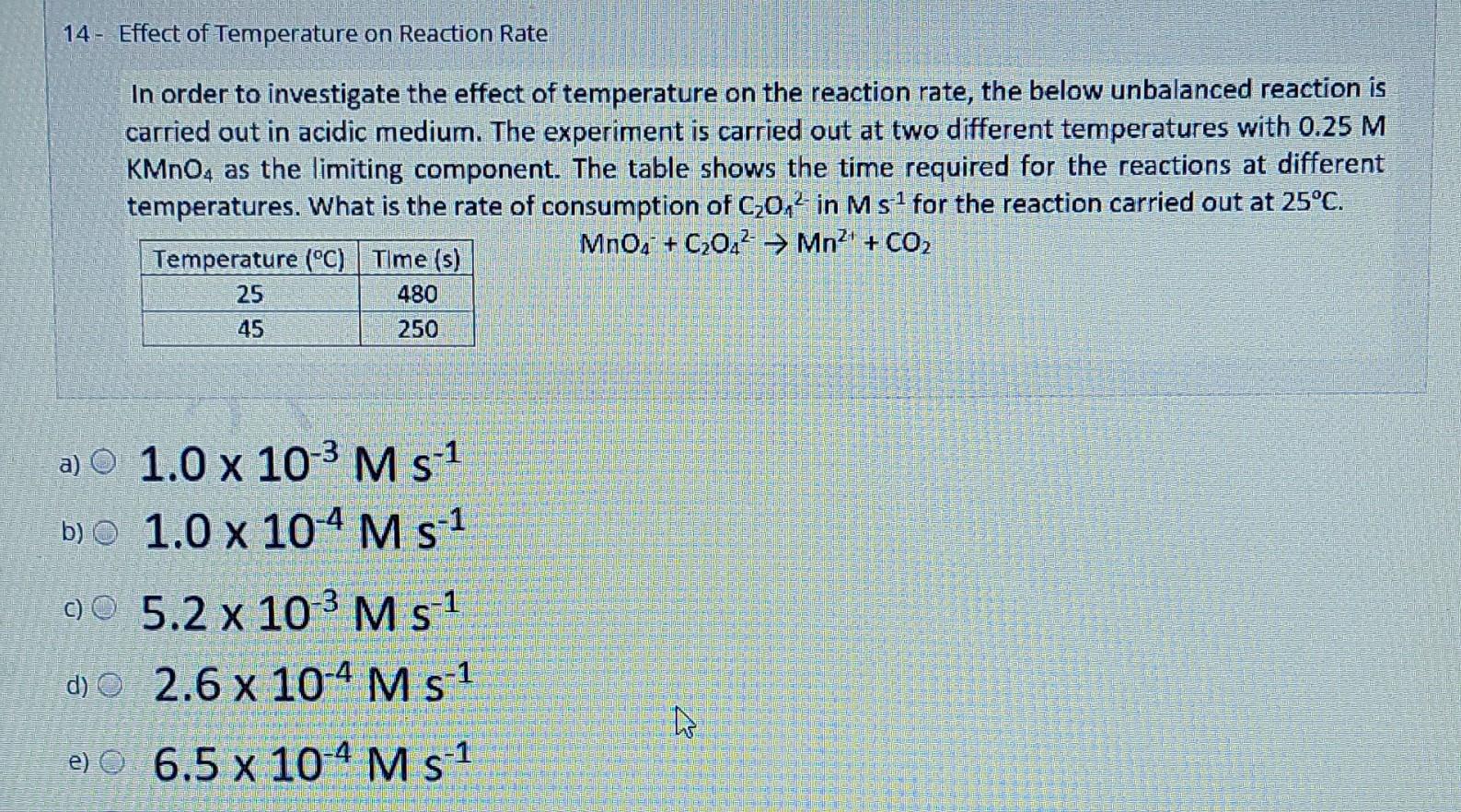 14 Effect Of Temperature On Reaction Rate In Order