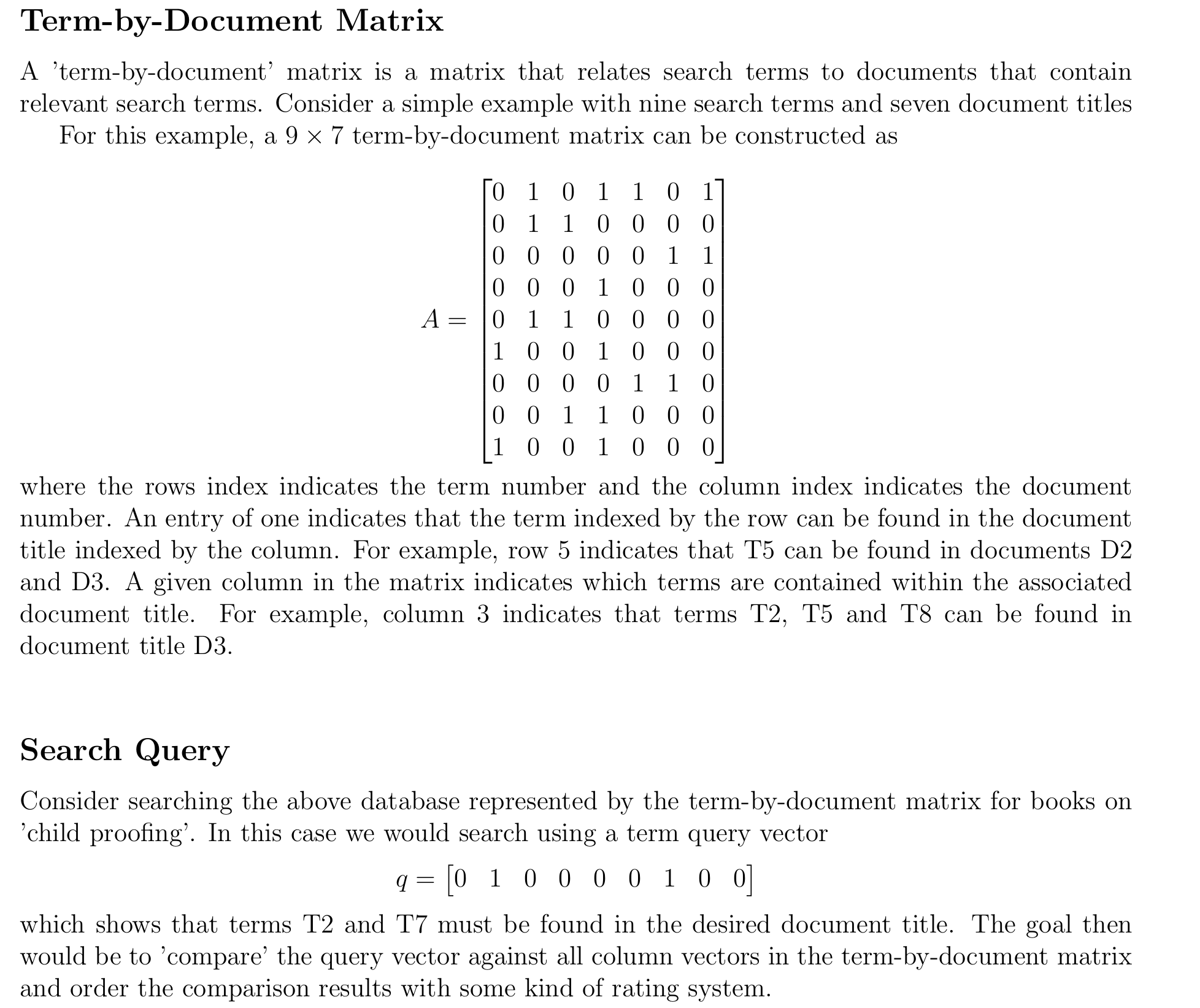 Solved Term-by-Document MatrixA 'term-by-document' matrix is | Chegg.com