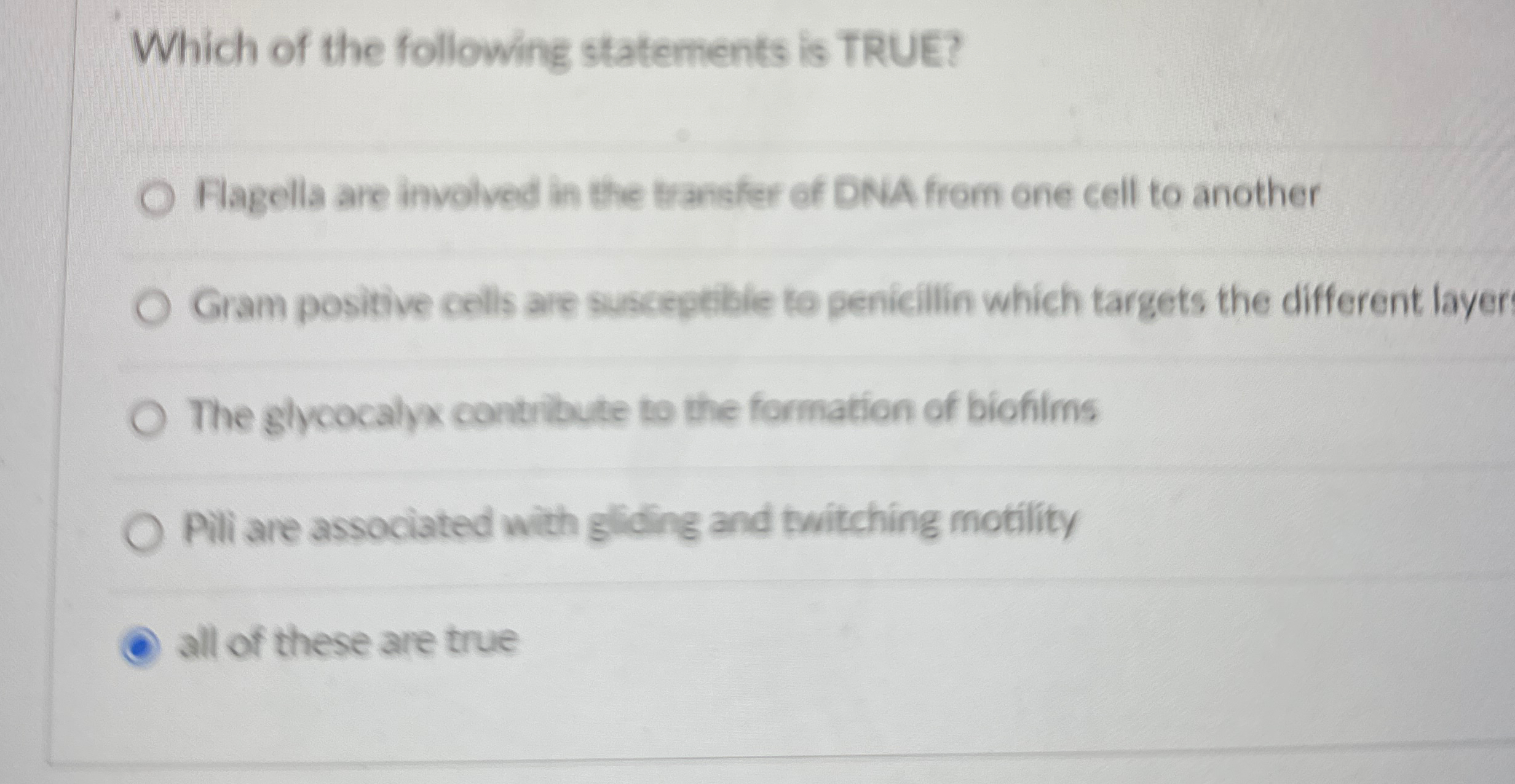 Solved Which of the following statements is TRUE?Flagella | Chegg.com