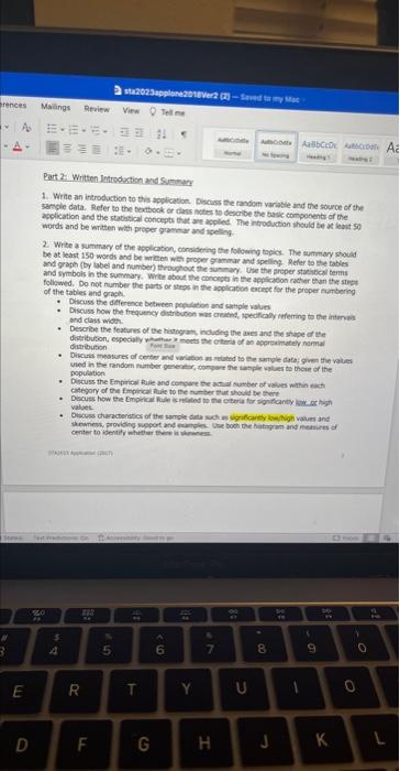Solved StA2023 Application: Sample Data. Statistics, and the | Chegg.com