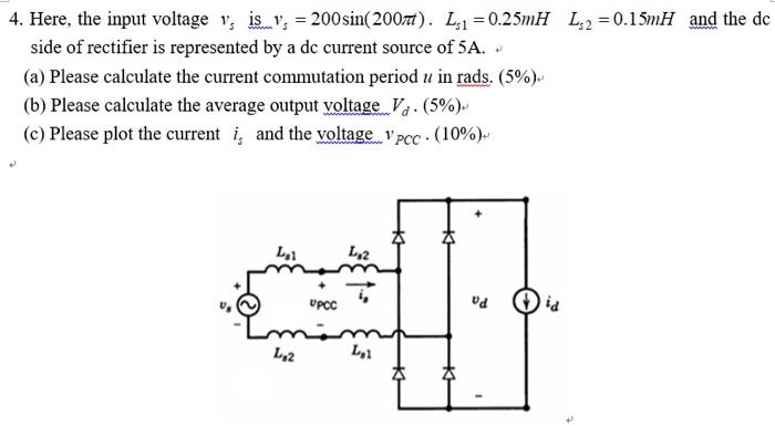 Solved 4. Here, the input voltage vs is | Chegg.com