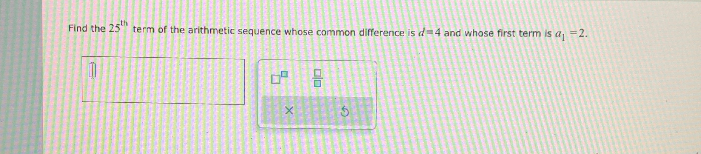 Solved Find the 25th ﻿term of the arithmetic sequence whose | Chegg.com
