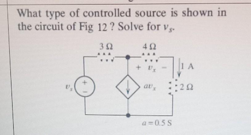Solved What type of controlled source is shown in the | Chegg.com