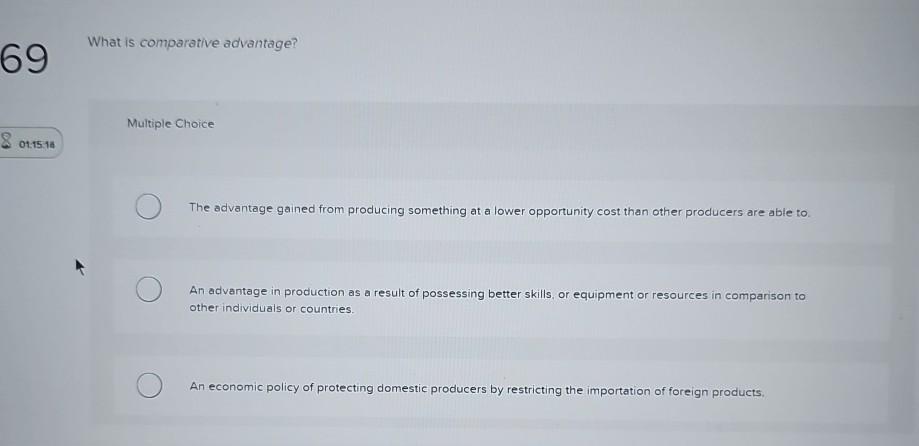 Solved What is comparative advantage?Multiple | Chegg.com