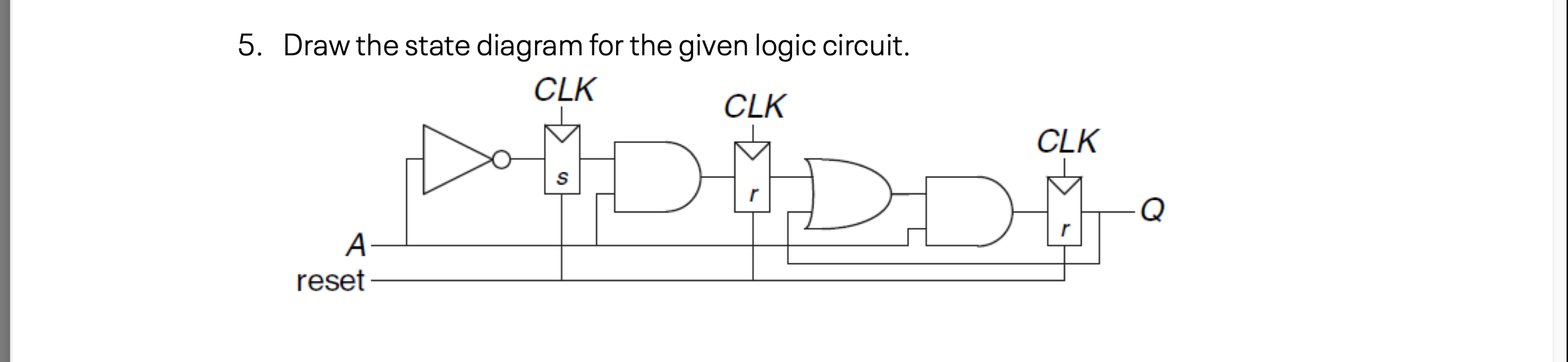 Solved 5. ﻿Draw the state diagram for the given logic | Chegg.com