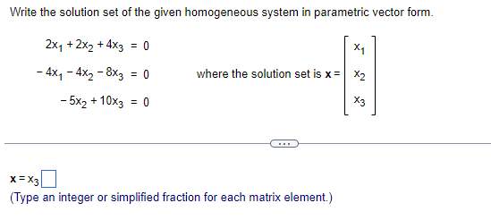 Solved Write the solution set of the given homogeneous | Chegg.com