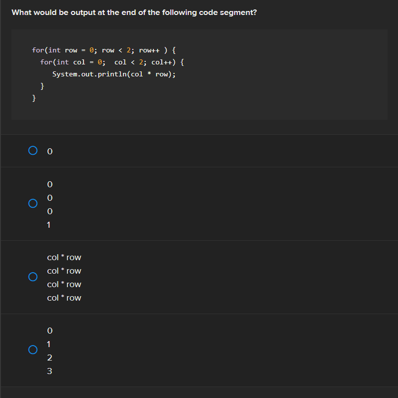 Solved What Would Be Output At The End Of The Following Code 3277
