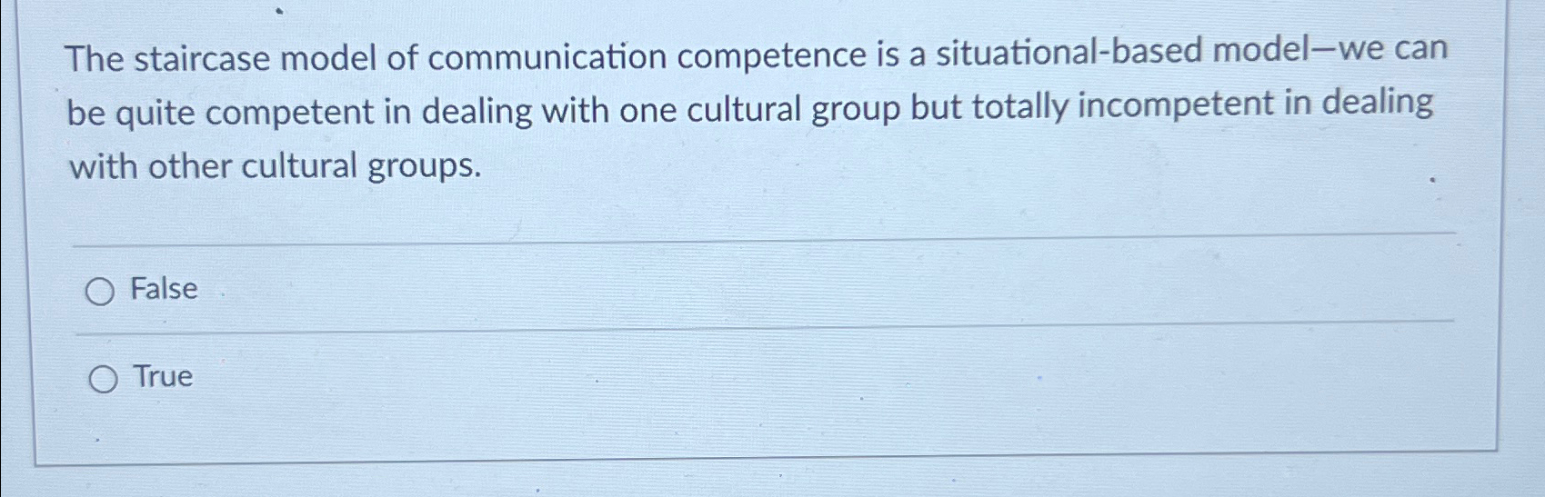 Solved The staircase model of communication competence is a | Chegg.com