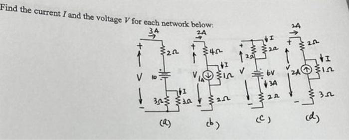 Solved Find The Current I And The Voltage V For Each