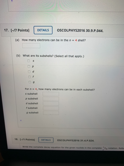 Solved 17 [ 17 Points] Details Oscolphys2016 30 9 P 044