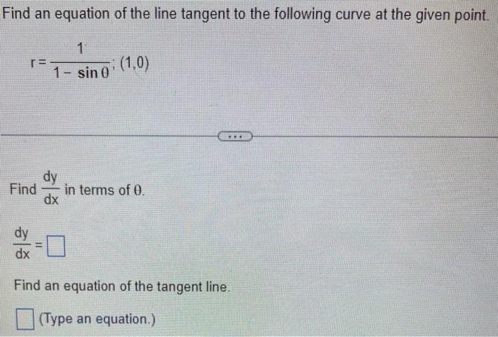 Solved Find an equation of the line tangent to the following | Chegg.com