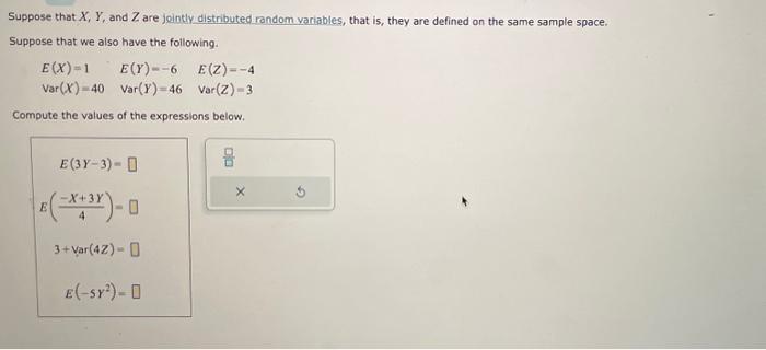 Solved Suppose that X,Y, and Z are jointly distributed | Chegg.com