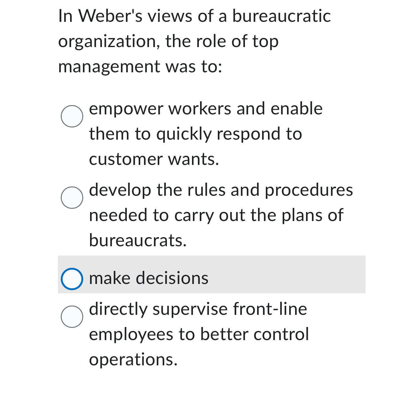 Solved In Weber's views of a bureaucratic organization, the | Chegg.com