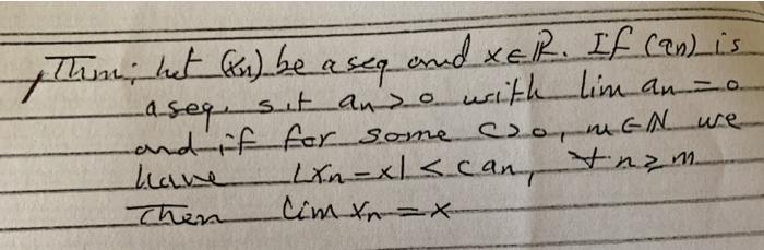 Solved = =1 How lex: If cooliman H. W lim n het and be aseq | Chegg.com