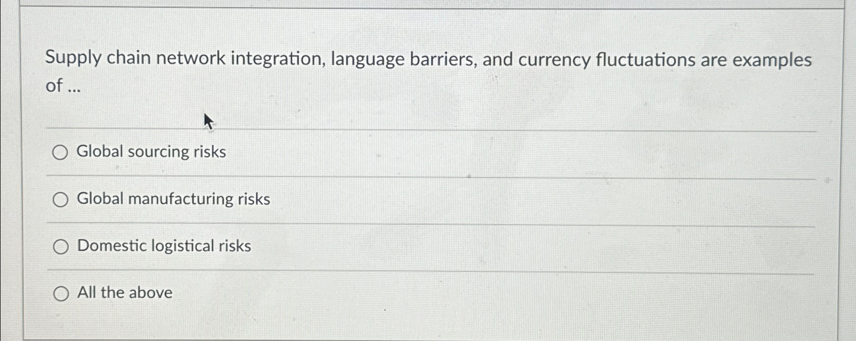 Solved Supply chain network integration, language barriers, | Chegg.com