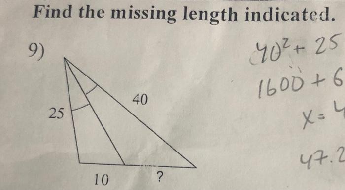 Solved 11) ? 40 16 32 Find the missing length indicated. | Chegg.com