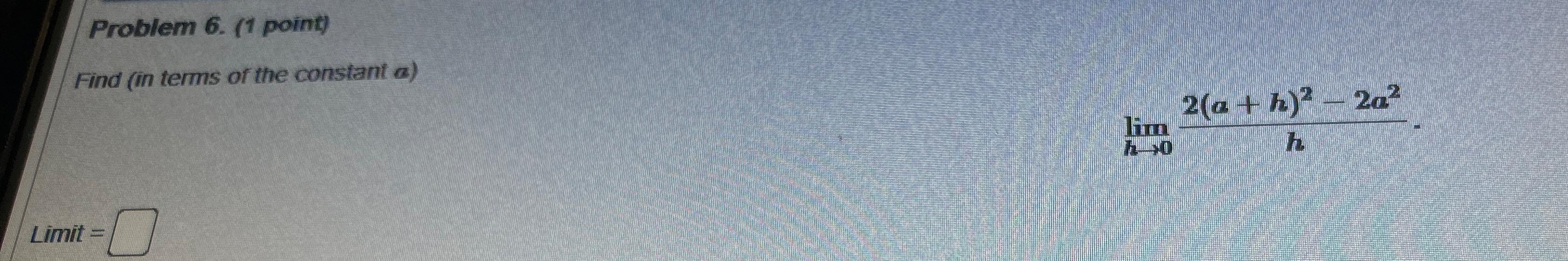 Solved Problem 6. (1 ﻿point)Find (in terms of the constant | Chegg.com