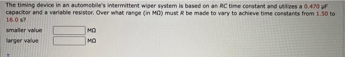 Solved The timing device in an automobile's intermittent | Chegg.com