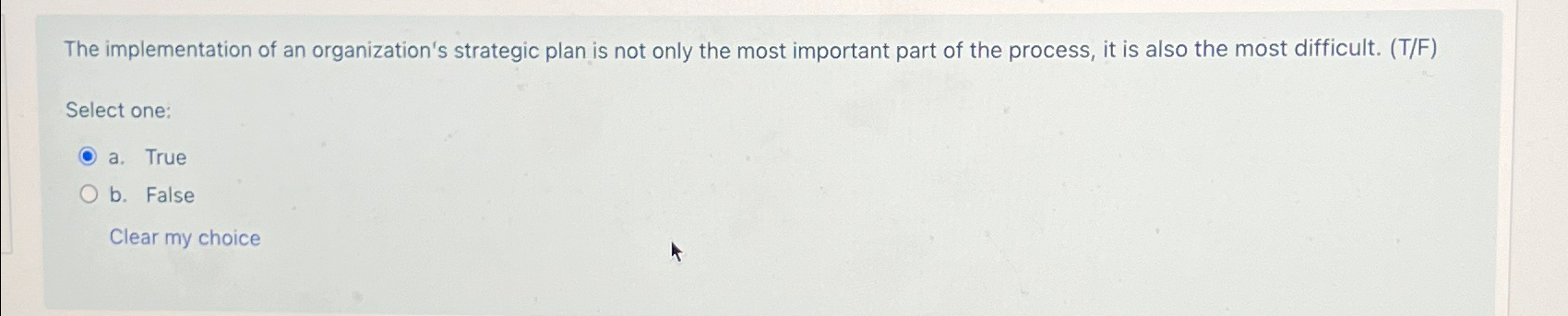 Solved The implementation of an organization's strategic | Chegg.com