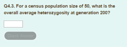 Solved Q4.3. ﻿For a census population size of 50, ﻿what is | Chegg.com