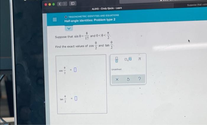 Solved Suppose that ALEKS - Cindy Ejdzle - Learn O | Chegg.com