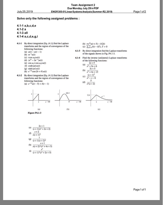 Solved Team Assignment 2 Due Monday July 29 in PDF ENGR | Chegg.com