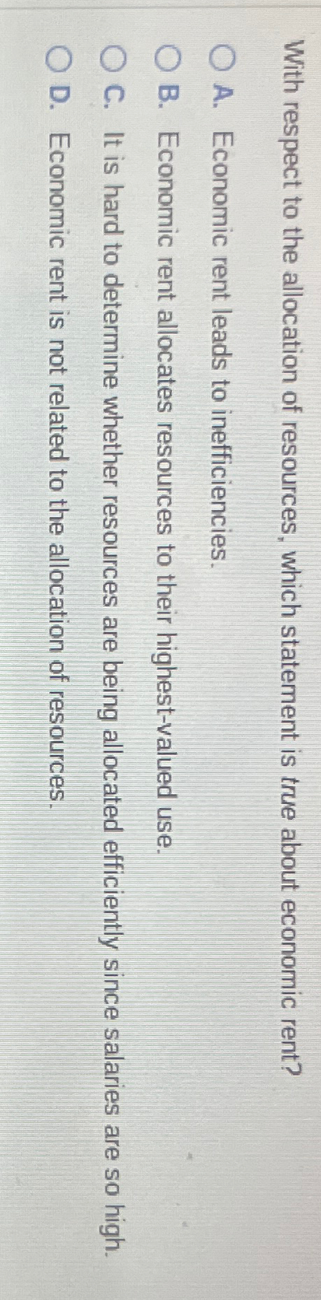 Solved With respect to the allocation of resources, which | Chegg.com