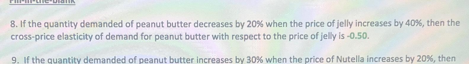 Solved If the quantity demanded of peanut butter decreases | Chegg.com